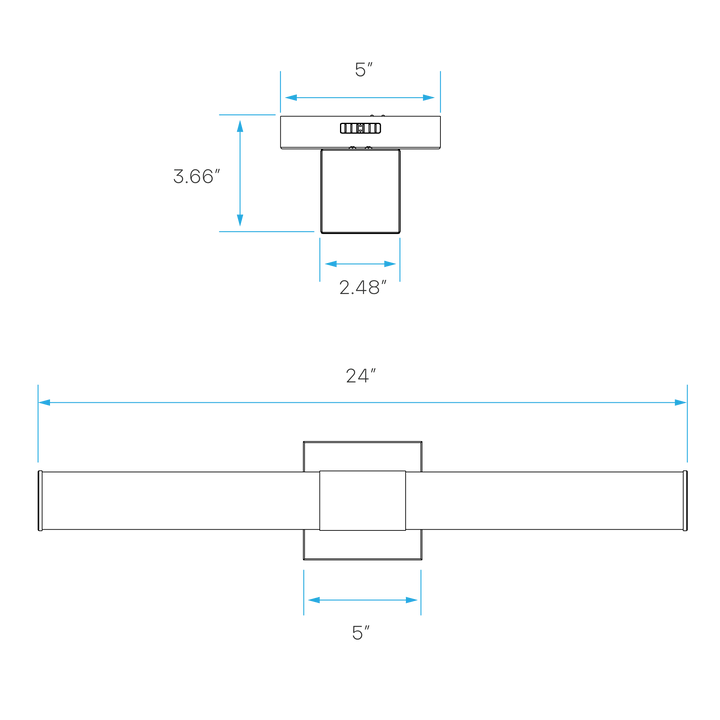 Luxrite Ocala 24/36/48" LED Wall Vanity Selectable CCT – ledquant lighting