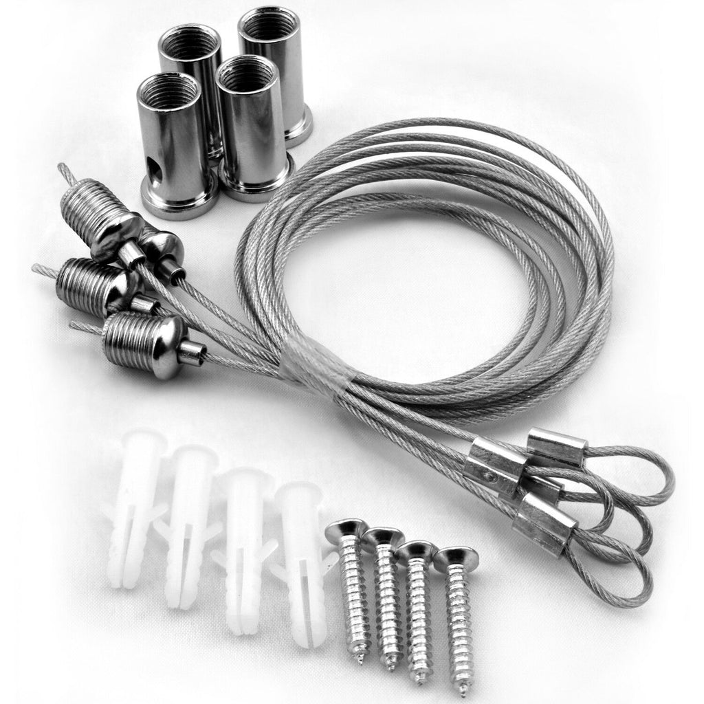 Suspension Mount Kit (4 Cables) for LED Flat Panel Light Fixture ...