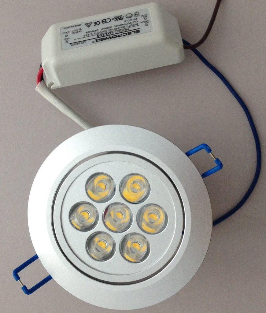 Dimmable 7W Recessed LED Lighting Fixture, Recessed Downlight, Warm Wh ...