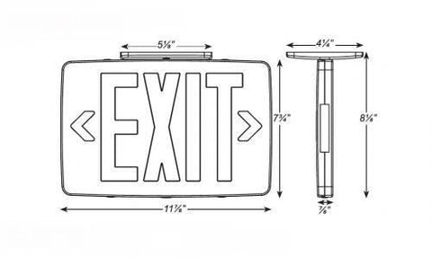 Easy Mount LED Exit Sign, Emergency Light, Double Face, Remote Capable ...